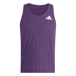 adidas Performance Funktionsshirt 'Adizero' Herren Gr&ouml;&szlig;e L aubergine / brombeer / wei&szlig;