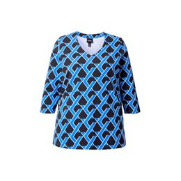 Ulla Popken Shirt Damen Gr&ouml;&szlig;e M/L himmelblau / schwarz
