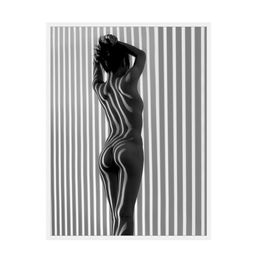 Liv Corday Bild 'Nude Woman' Herren Gr&ouml;&szlig;e 30x40 grau / schwarz / wei&szlig;