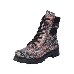 Rieker Schn&uuml;rstiefelette Damen Gr&ouml;&szlig;e 41 rosegold / hellgrau / schwarz / wei&szlig; Winterschuhe