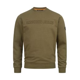 INDICODE Jeans Sweatshirt ' Avant ' Herren Gr&ouml;&szlig;e S oliv / schwarz