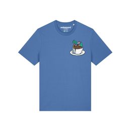 Watapparel T-Shirt 'Coffee Waves' Herren Gr&ouml;&szlig;e L blau / braun / gr&uuml;n / wei&szlig;