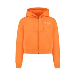Smilodox Sweatjacke 'Enara' Damen Gr&ouml;&szlig;e L orange / wei&szlig;