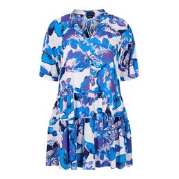 ZIZZI Kleid 'MRILEY' Damen Gr&ouml;&szlig;e 54/56 himmelblau / dunkelblau / lila / wei&szlig; Winterkleid