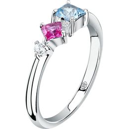 Christ Ring Damen Gr&ouml;&szlig;e 50 hellblau / pink / silber / transparent