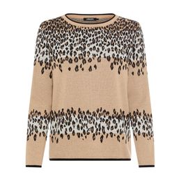Olsen Pullover 'Urban Wild Henny' Damen Gr&ouml;&szlig;e S beige / schwarz