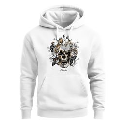 Neverless Sweatshirt 'Skull Roses' Herren Gr&ouml;&szlig;e XS wei&szlig;