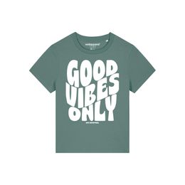 Watapparel Shirt 'Good vibes only' Damen Gr&ouml;&szlig;e XL gr&uuml;n / wei&szlig;