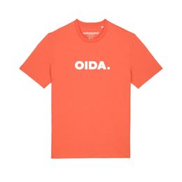 Watapparel T-Shirt ' Oida ' Herren Gr&ouml;&szlig;e XS orange / wei&szlig;