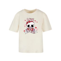 F4NT4STIC T-Shirt 'Anti Valentinstag LOVE is in the air' Damen Gr&ouml;&szlig;e XXXL sand / pink / schwarz