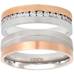 XENOX Ring Damen Gr&ouml;&szlig;e 58 rosegold / silber