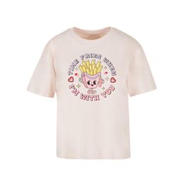 F4NT4STIC T-Shirt 'Time Fries when I am with you Valentinstag' Damen Gr&ouml;&szlig;e 5XL mischfarben / rosa
