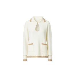 Bassigue Pullover Damen Gr&ouml;&szlig;e L beige / wei&szlig;