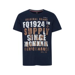 FQ1924 T-Shirt 'WERNO' Herren Gr&ouml;&szlig;e S navy / braun / wei&szlig;