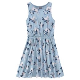 Kidsworld Kleid M&auml;dchen Gr&ouml;&szlig;e 140/146 hellblau / wei&szlig;