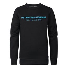 PETROL INDUSTRIES Sweatshirt 'DeKalb' Jungen Gr&ouml;&szlig;e 92 cyanblau / schwarz