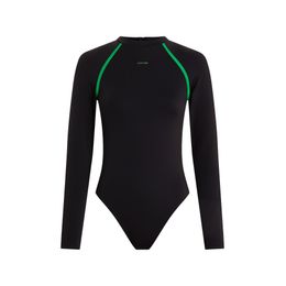 Calvin Klein Swimwear Badeanzug 'Rash Guard' Damen Gr&ouml;&szlig;e L neongr&uuml;n / mischfarben