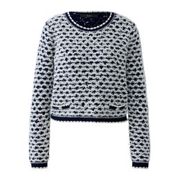 Oui Pullover Damen Gr&ouml;&szlig;e M blaumeliert / wei&szlig;