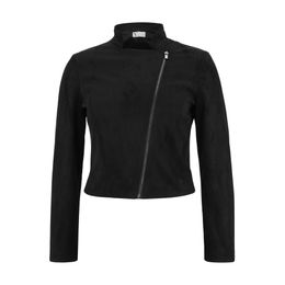 Vera Mont Bikerjacke mit Rei&szlig;verschluss Damen Gr&ouml;&szlig;e XXXL schwarz