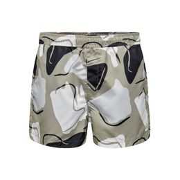 Only & Sons Only & Sons Badeshorts 'Todd' Herren Gr&ouml;&szlig;e L grau / schwarz / wei&szlig;