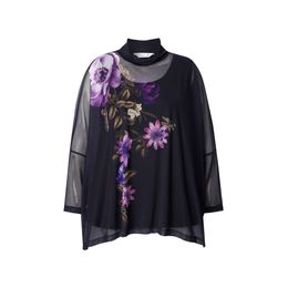 MIAMODA Bluse Damen Gr&ouml;&szlig;e L/XL lila / schwarz