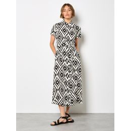 Apricot Geometric Print Shirt Midi-dress ' ' Damen Gr&ouml;&szlig;e 40 schwarz Winterkleid