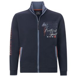 Jan Vanderstorm Sweatjacke 'Lindsen' Herren Gr&ouml;&szlig;e L pastellblau / dunkelblau / gelb / orange