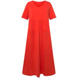 Ulla Popken Kleid Damen Gr&ouml;&szlig;e 62/64 hellrot Winterkleid
