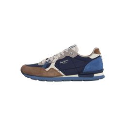 Pepe Jeans Sneaker 'Brit Print' Herren Gr&ouml;&szlig;e 46 blau / navy / braun / hellgrau
