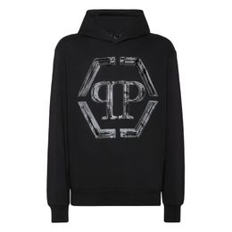 Philipp Plein Sweatshirt 'Hexagon' Herren Gr&ouml;&szlig;e L schwarz / wei&szlig;