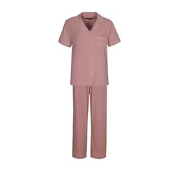 Loungeable Pyjama Damen Gr&ouml;&szlig;e XL altrosa / wei&szlig; Winterkleid