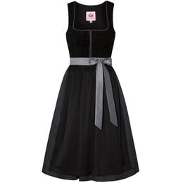 Spieth & Wensky Spieth & Wensky Dirndl Gelila, Rei&szlig;verschluss mit Anh&auml;nger in Blumenform Vorne, Rockl&auml;nge: 70 cm Damen Gr&ouml;&szlig;e 42 schwarz