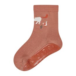 Sterntaler Socken M&auml;dchen Gr&ouml;&szlig;e 28 mokka / orangerot / wei&szlig;