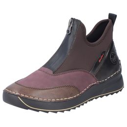 Rieker Stiefelette Damen Gr&ouml;&szlig;e 37 braun / dunkellila / schwarz Winterschuhe