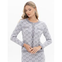 Passioni Strickjacke Damen Gr&ouml;&szlig;e M hellgrau