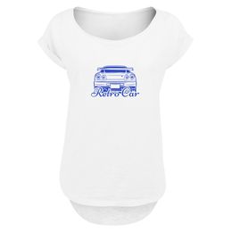 F4NT4STIC T-Shirt 'Retro Car Japanese Streetstyle' Damen Gr&ouml;&szlig;e M blau / wei&szlig;meliert