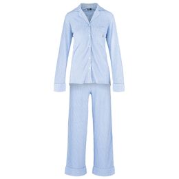 Polo Ralph Lauren Pyjama Damen Gr&ouml;&szlig;e XL hellblau / wei&szlig; Winterkleid