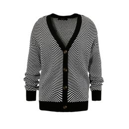 Aniston Casual Strickjacke Damen Gr&ouml;&szlig;e M/L schwarz / wei&szlig;