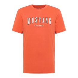 Mustang T-Shirt 'Austin' Herren Gr&ouml;&szlig;e 4XL orange / bordeaux / wei&szlig;
