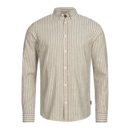 INDICODE Jeans Hemd 'Brayden' Herren Gr&ouml;&szlig;e S beige / wei&szlig;