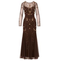 Adrianna Papell Abendkleid Damen Gr&ouml;&szlig;e 44 dunkelbraun / gold Winterkleid