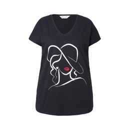 MIAMODA T-Shirt Damen Gr&ouml;&szlig;e 4XL rot / schwarz / wei&szlig;