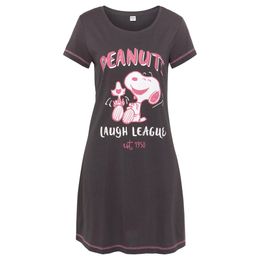 PEANUTS Nachthemd Damen Gr&ouml;&szlig;e XS/S anthrazit / pink / wei&szlig;