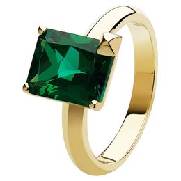 JETTE Ring Damen Gr&ouml;&szlig;e 53 gold / gr&uuml;n