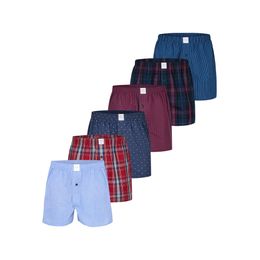 MG-1 Boxershorts 'Classics' Herren Gr&ouml;&szlig;e XL marine / hellblau / rot / weinrot