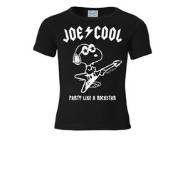 logoshirt T-Shirt 'Snoopy - Rockstar' Jungen Gr&ouml;&szlig;e 80 schwarz / wei&szlig;