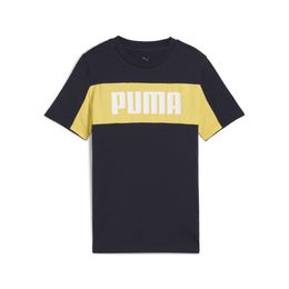 Puma T-Shirt 'Essentials' Jungen Gr&ouml;&szlig;e 176 navy / zitrone / wei&szlig;