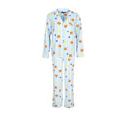Loungeable Pyjama Damen Gr&ouml;&szlig;e XS blau / gelb / orange Winterkleid