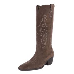 Ital-Design Cowboystiefel Damen Gr&ouml;&szlig;e 39 hellbraun / wei&szlig; Winterschuhe
