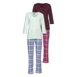H.I.S. H.I.S Pyjama Damen Gr&ouml;&szlig;e XS hellblau / mint / pink / bordeaux Winterkleid